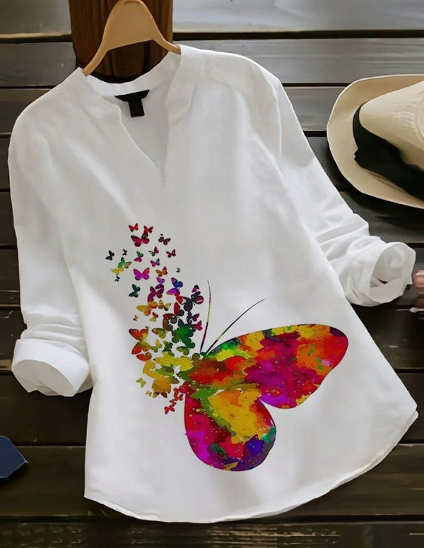 Butterfly Art Printed Rayon Top – Indrani Life